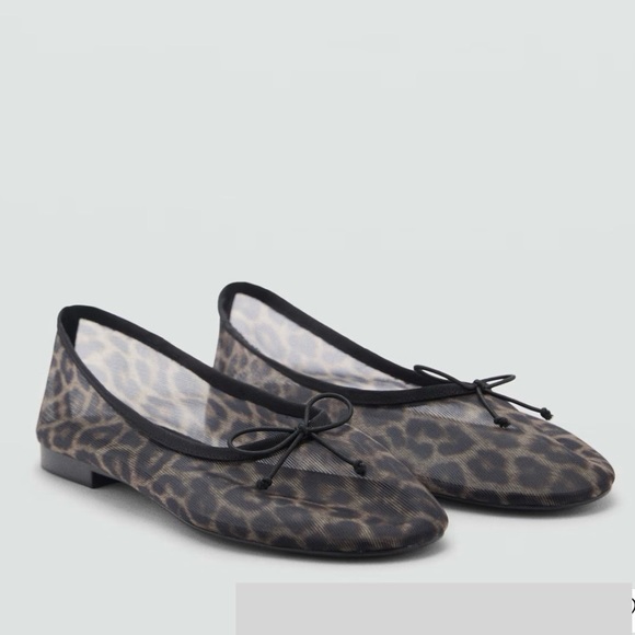 Mango | Shoes | Mango Animal Print Mesh Ballet Flats Nwt In Box | Poshmark